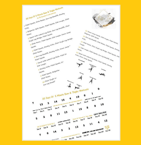 30 Day Home Exercise Bum & Thighs Workout – Billies Inks